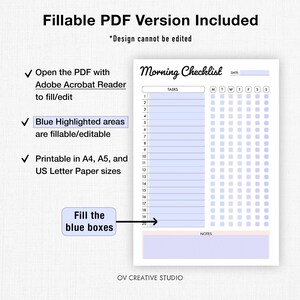Editable Daily Checklist Printable | Morning, Afternoon, Evening ...