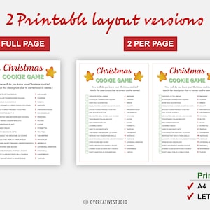 Christmas Cookie Quiz Game Printable | Christmas Party Game| Christmas ...