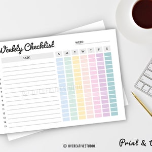 Editable Weekly Checklist | Printable Weekly to Do List | Daily ...