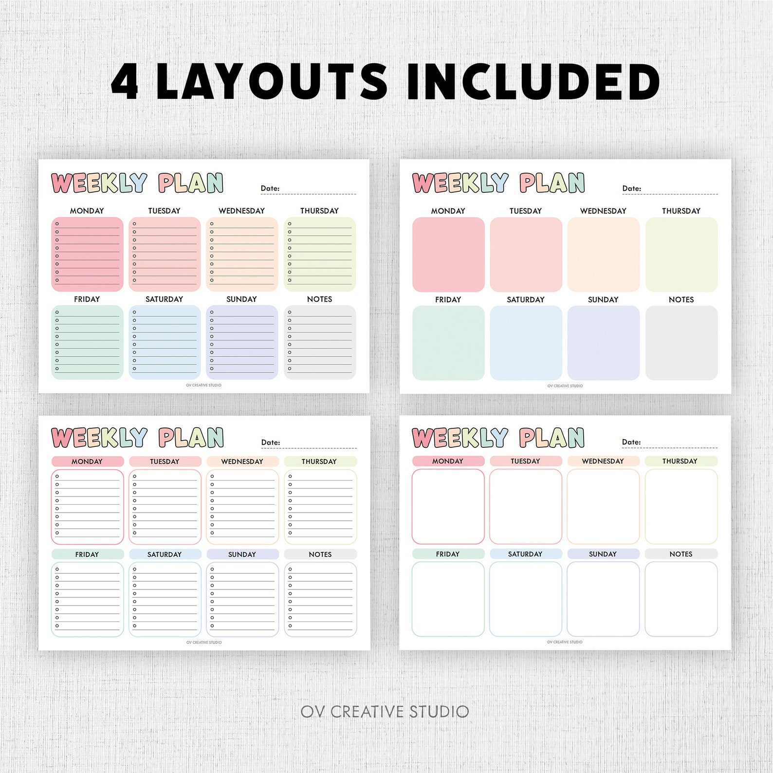 Editable Weekly Planner | Printable, Digital | Weekly Planner PDF ...