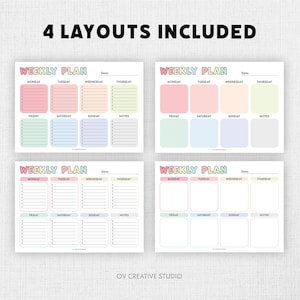 Editable Weekly Planner | Printable, Digital | Weekly Planner PDF ...