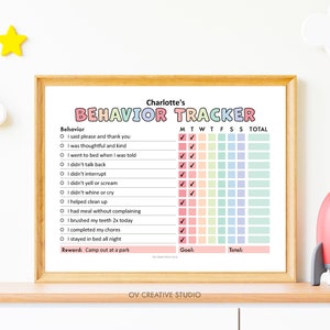 Behavior Reward Chart for Kids | Printable, Editable, Digital PDF ...