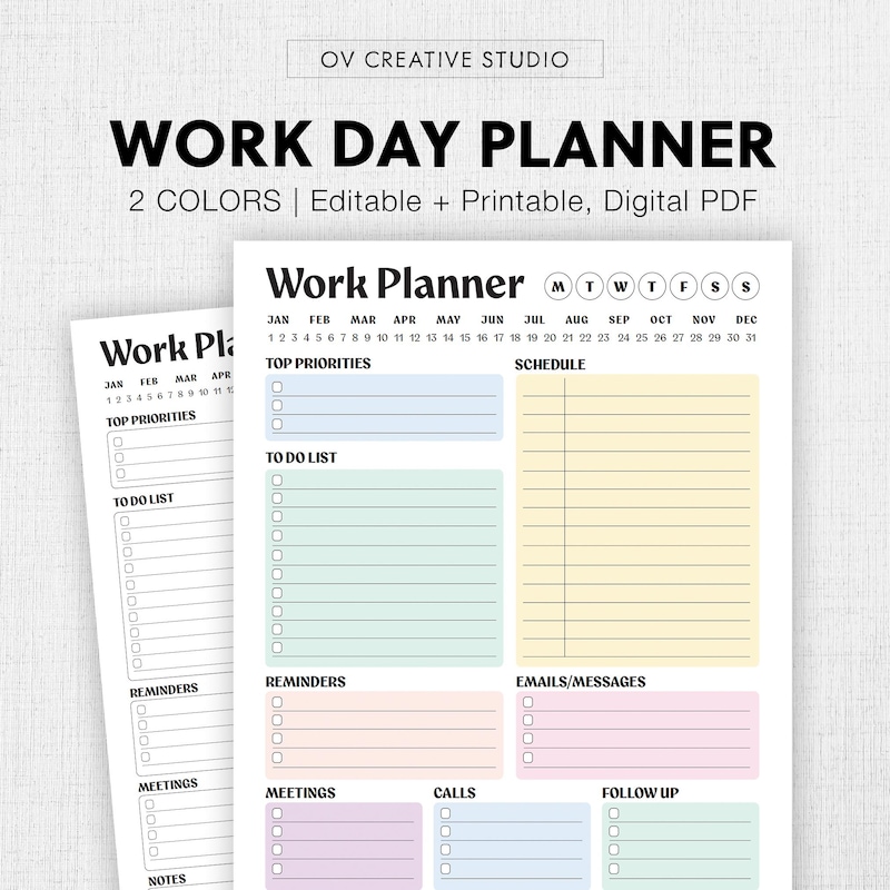 Daily Work Log Template - Etsy