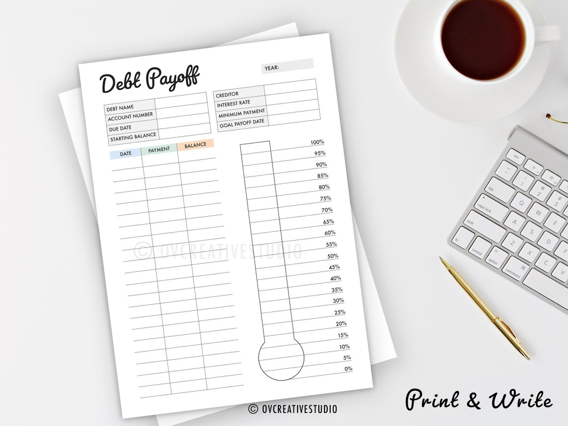 Editable Debt Payoff Tracker, Printable Debt Payments, Debt Snowball ...