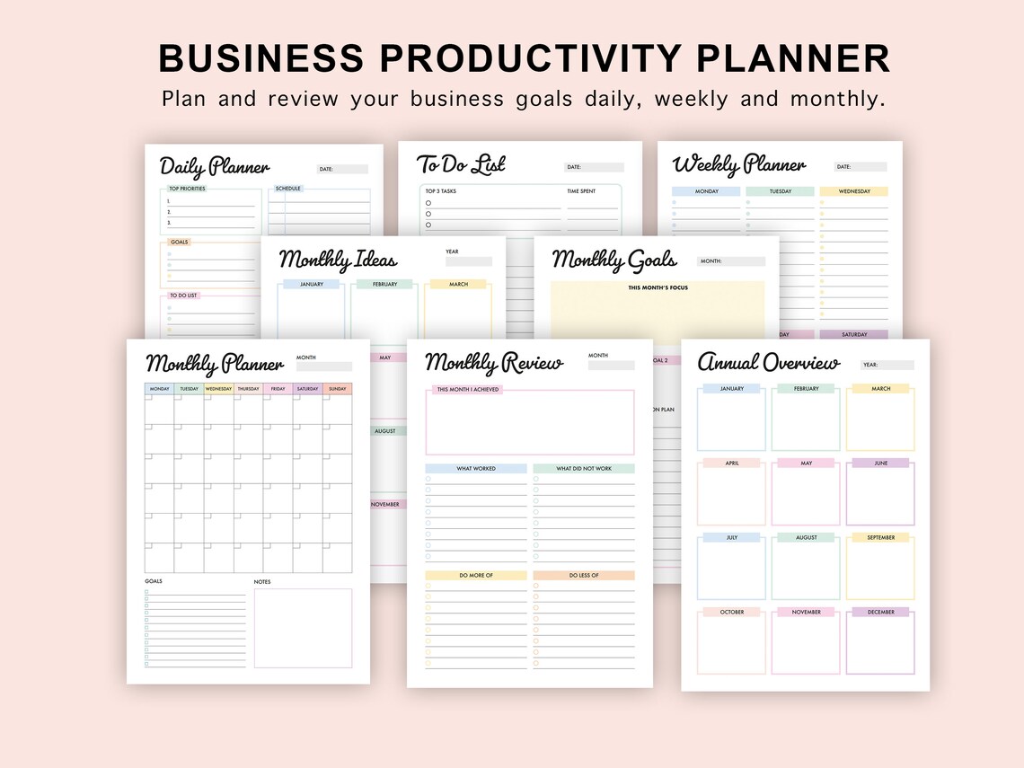 Business Planner Bundle Printable Digital Business - Etsy