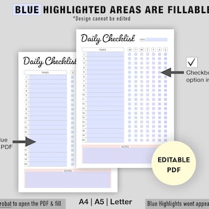 Editable Daily Checklist | Printable Weekly to Do List | Weekly ...