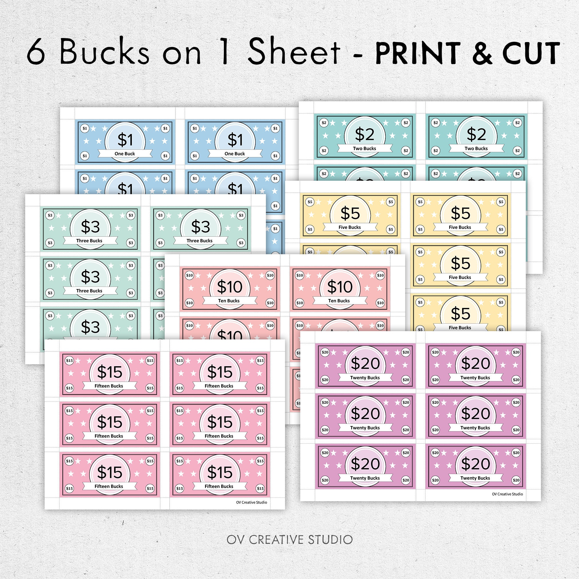 Editable Kids Reward Bucks | Printable | Mom Bucks, PDF Reward System ...