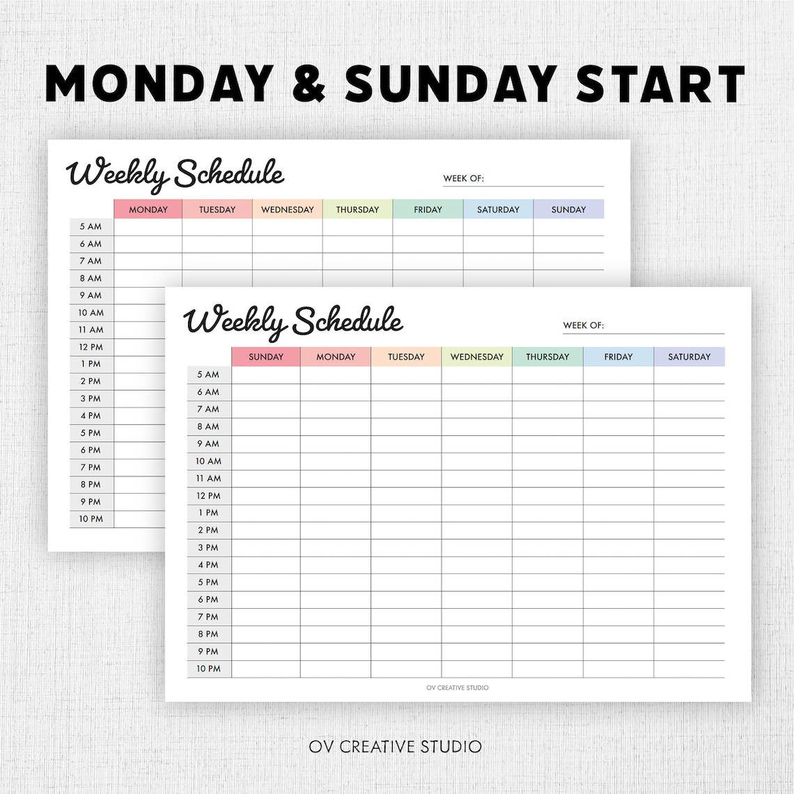 Editable Weekly Schedule | Printable, Digital | Weekly Planner PDF ...
