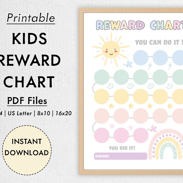Kids Reward Chart - Etsy