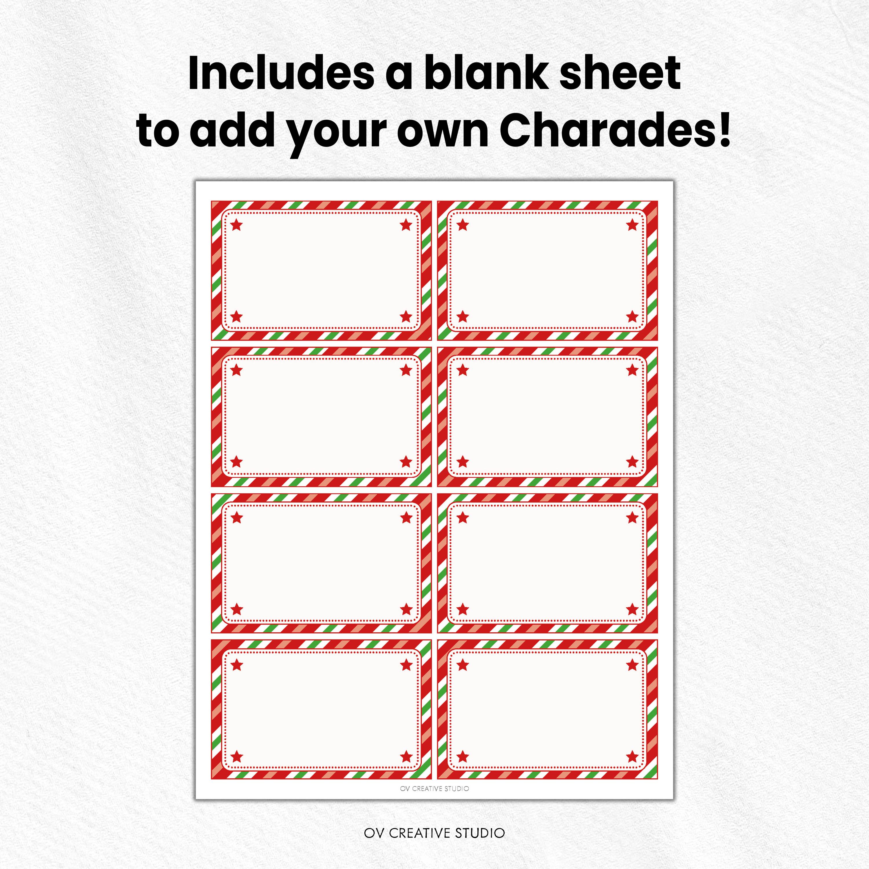 Christmas Charades | Printable Card Game, Office Work Holiday Party ...