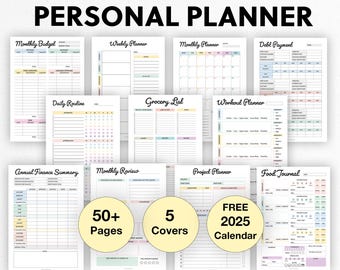 Personal Planner Bundle, Printable, Digital Download, Home Management ...