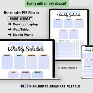 Editable Weekly Schedule | Weekly School Schedule | Weekly Planner | to ...
