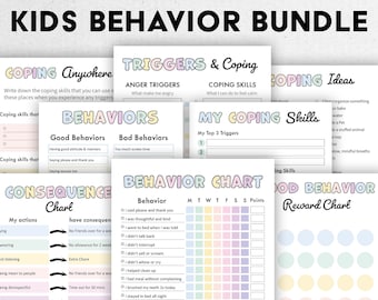Behavior Chart Bundle for Kids, Good Behavior Checklist, Children ...