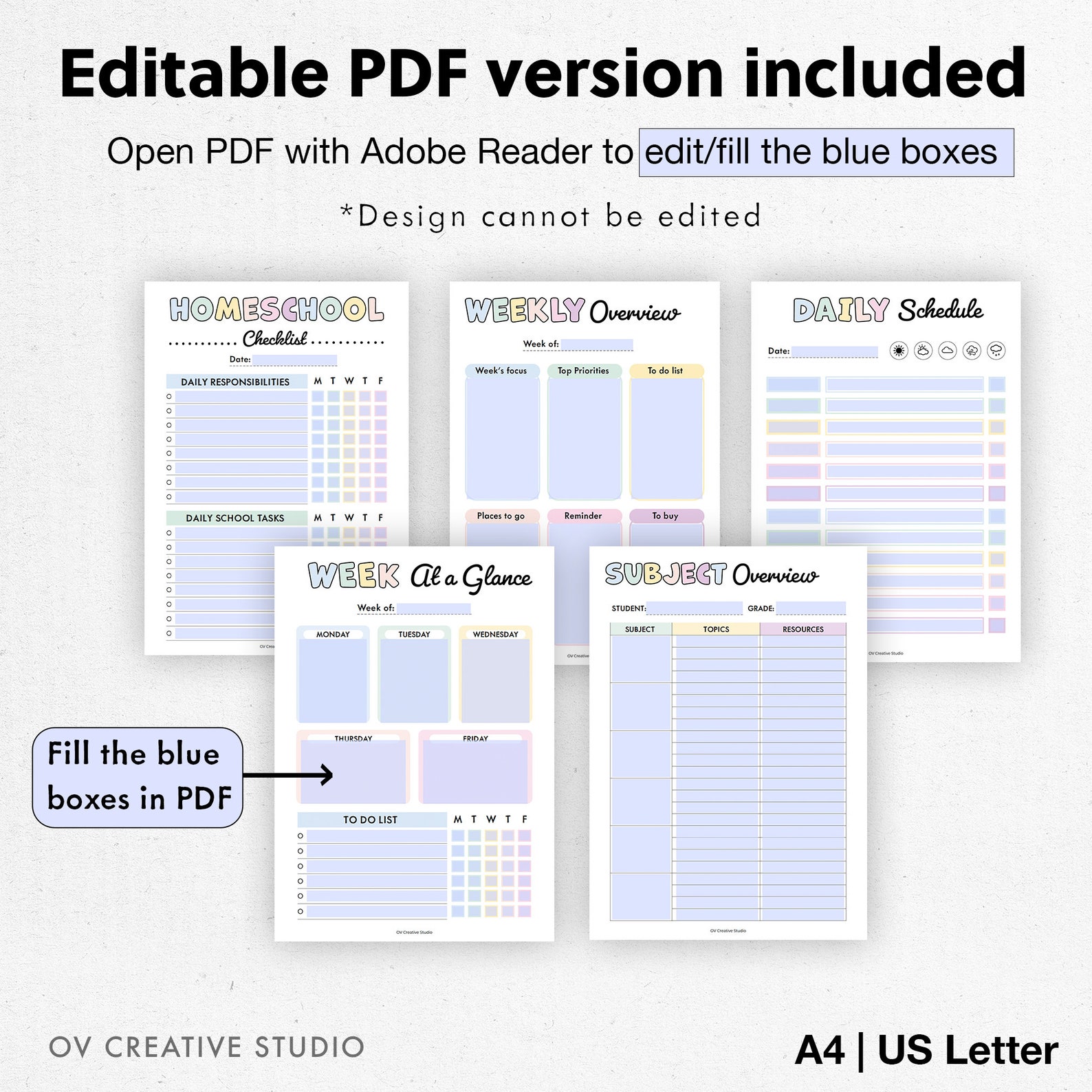 Editable Homeschool Planner Bundle 2025-2026 | Printable | Academic ...