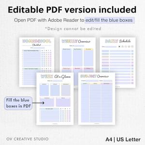 Editable Homeschool Planner Bundle 2025-2026 | Printable | Academic ...