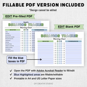 Editable Behavior Consequences 3 Strikes Warning Chart for Kids ...