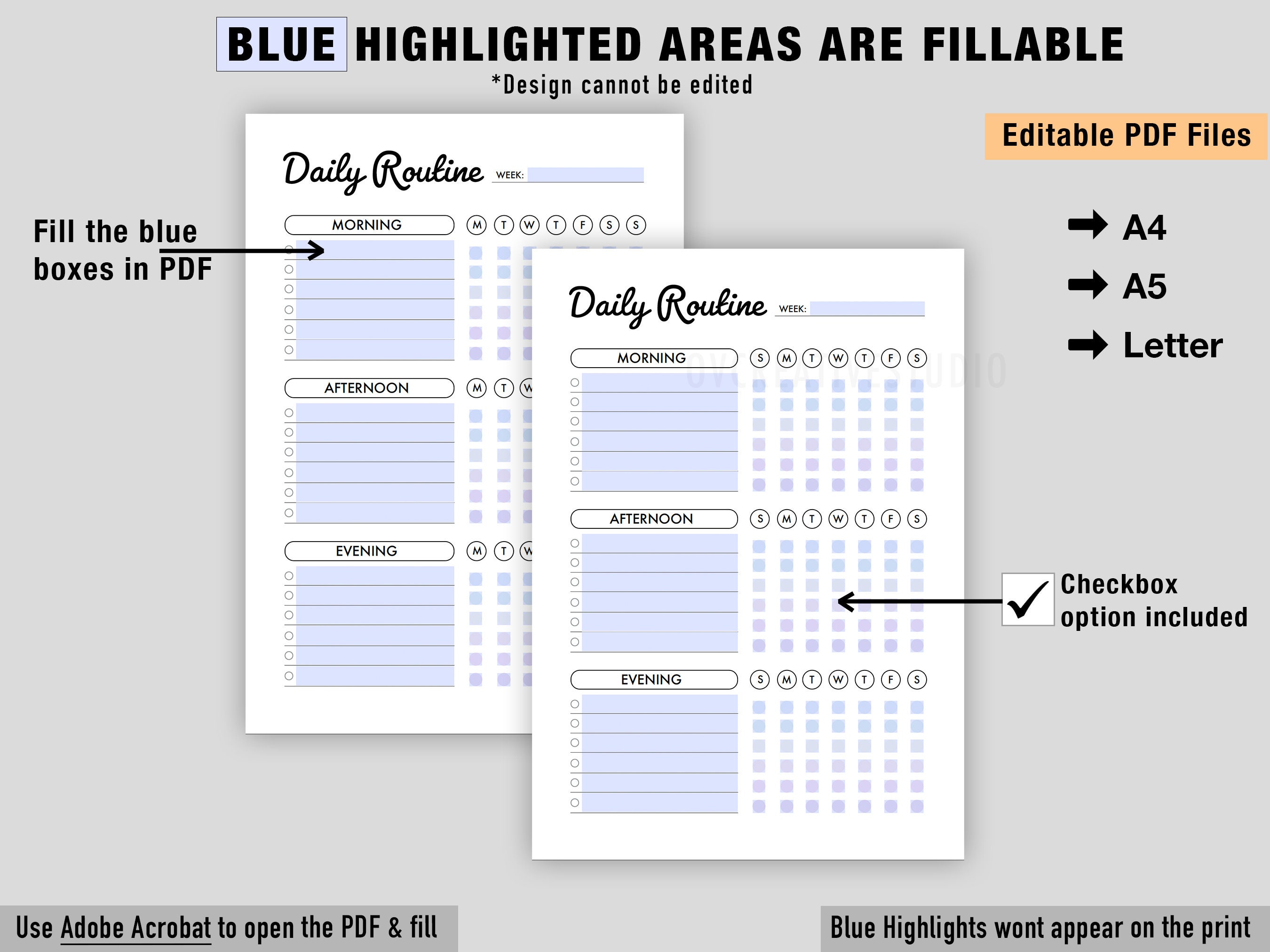 Editable Daily Routine Printable Daily Checklist Morning | Etsy UK
