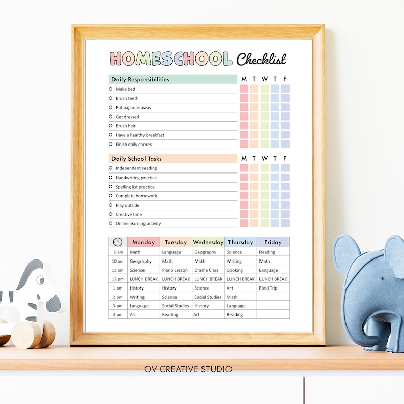 Editable Homeschool Checklist | Printable, Digital | Homeschool Planner ...