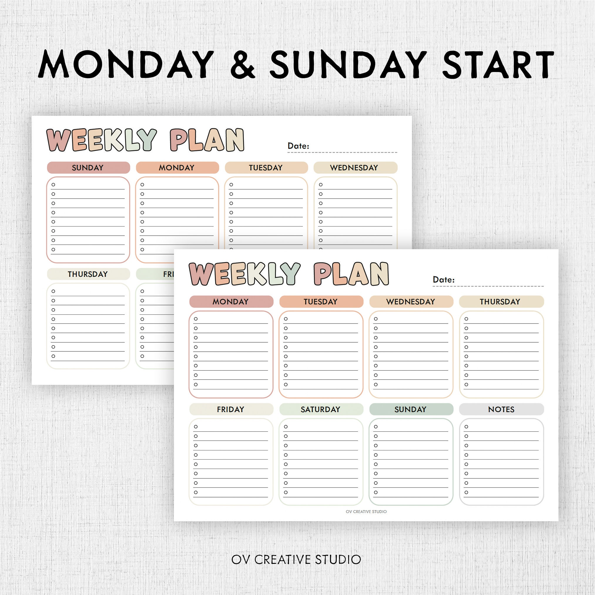 Editable Weekly Planner | Printable, Digital | Weekly Planner PDF ...