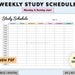 Editable Weekly Study Schedule | Printable Study Planner | Weekly ...