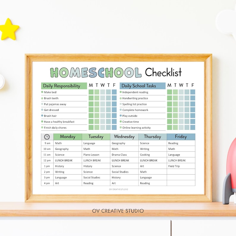 Editable Homeschool Checklist | Printable, Digital | Homeschool Planner ...