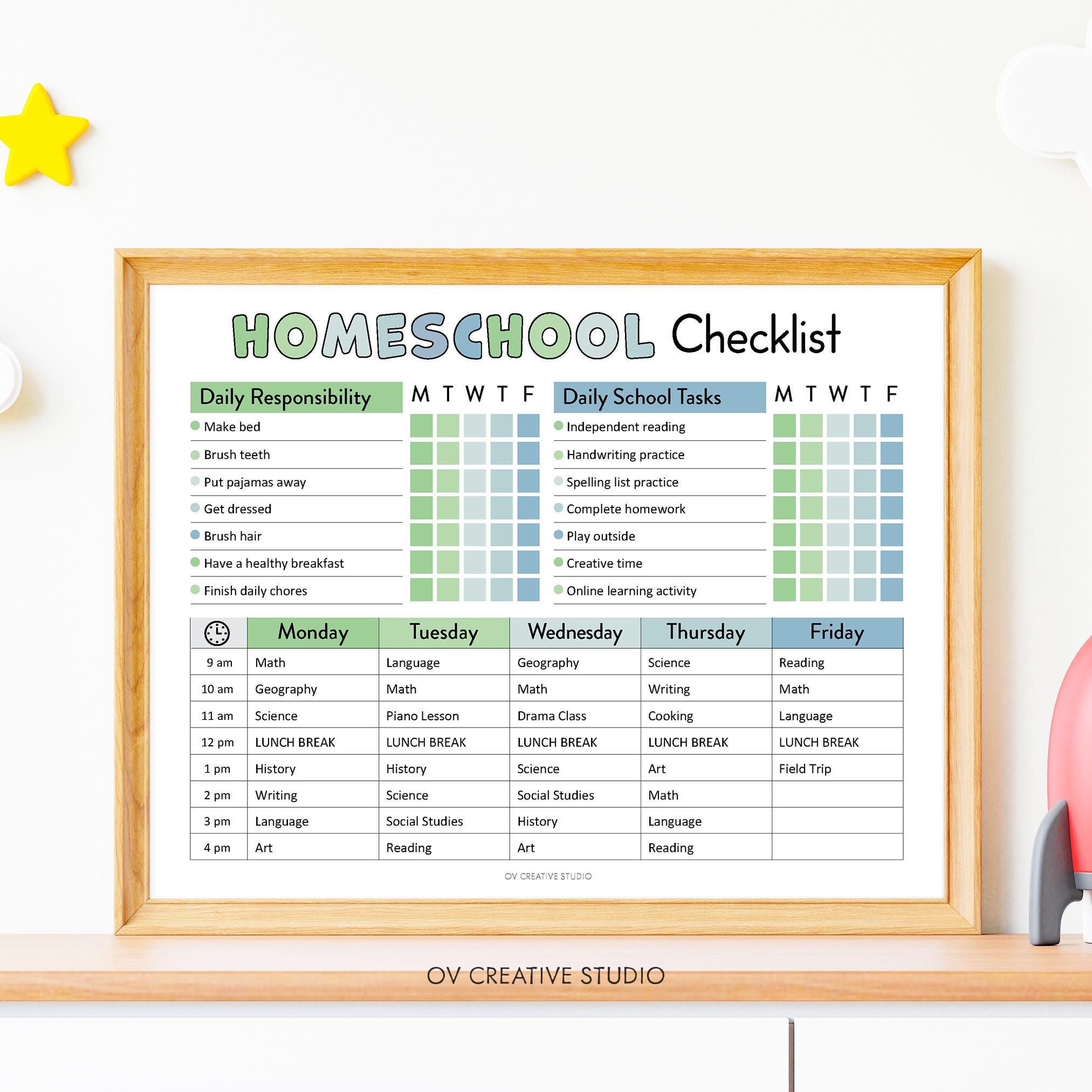 Editable Homeschool Checklist | Printable, Digital | Homeschool Planner ...