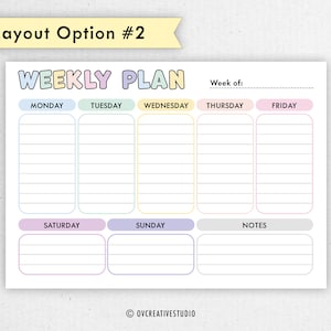 Editable Weekly Planner | Printable, Digital | Weekly Planner Organizer ...