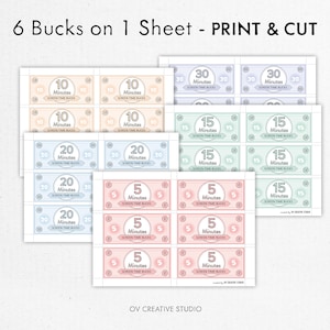 Editable Screen Time Chart, Printable Screen Reward Bucks, Reward Chart ...