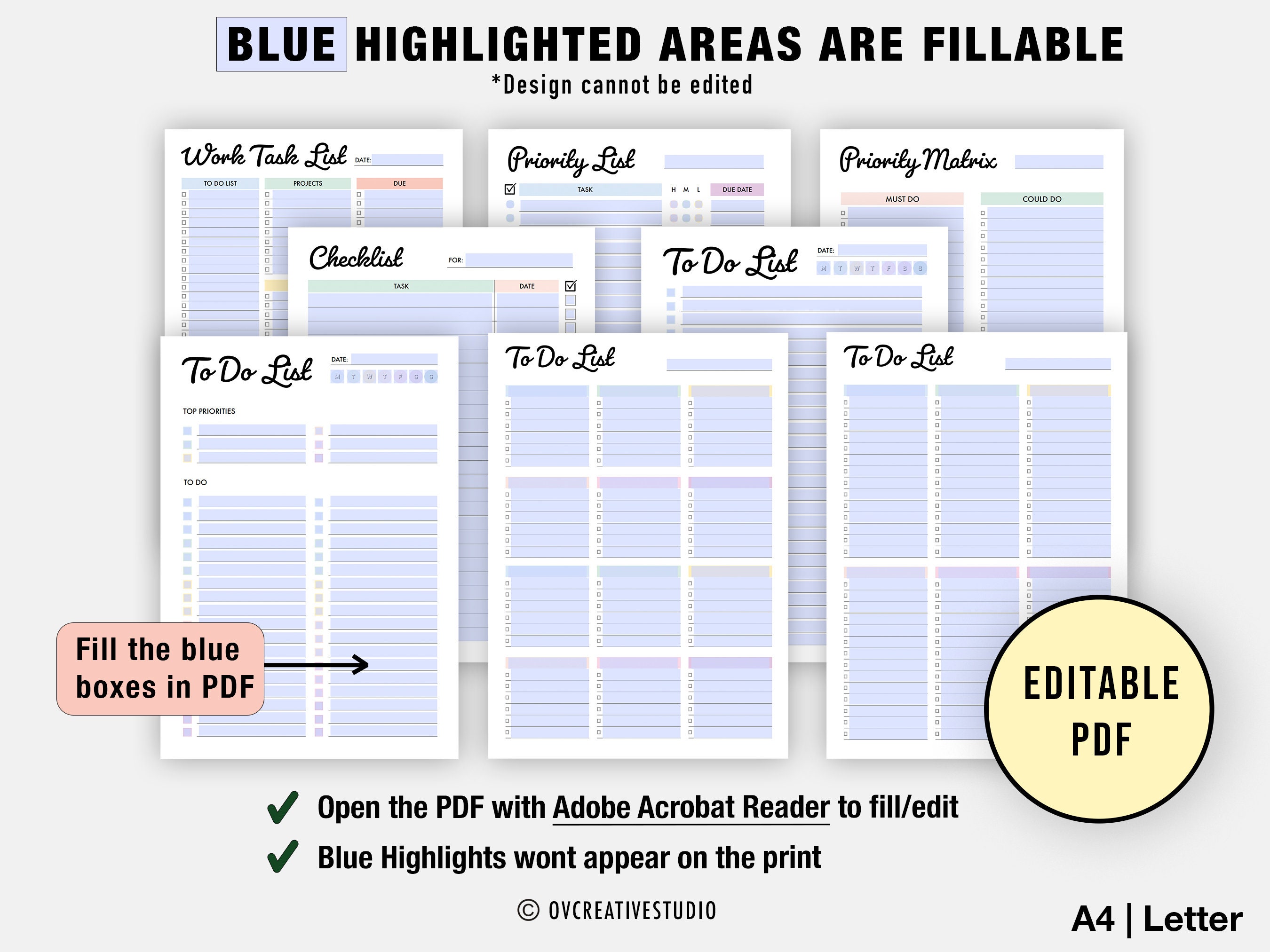 Editable to Do List Template Bundle Daily Weekly to Do List - Etsy UK