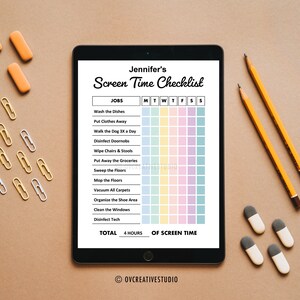 Editable Screen Time Chart Kids Printable Digital Screen - Etsy UK