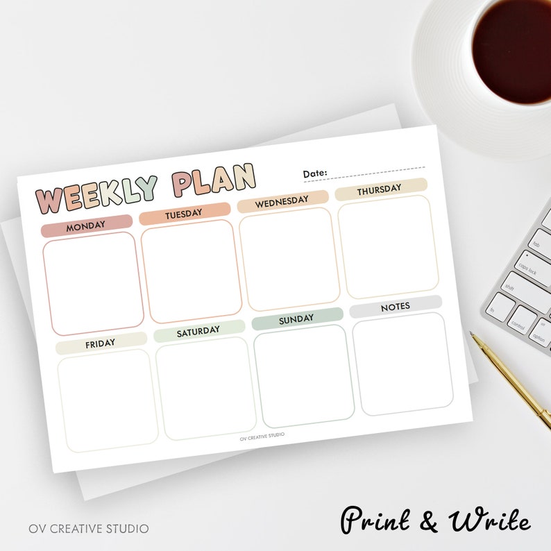 Editable Weekly Planner | Printable, Digital | Weekly Planner PDF ...