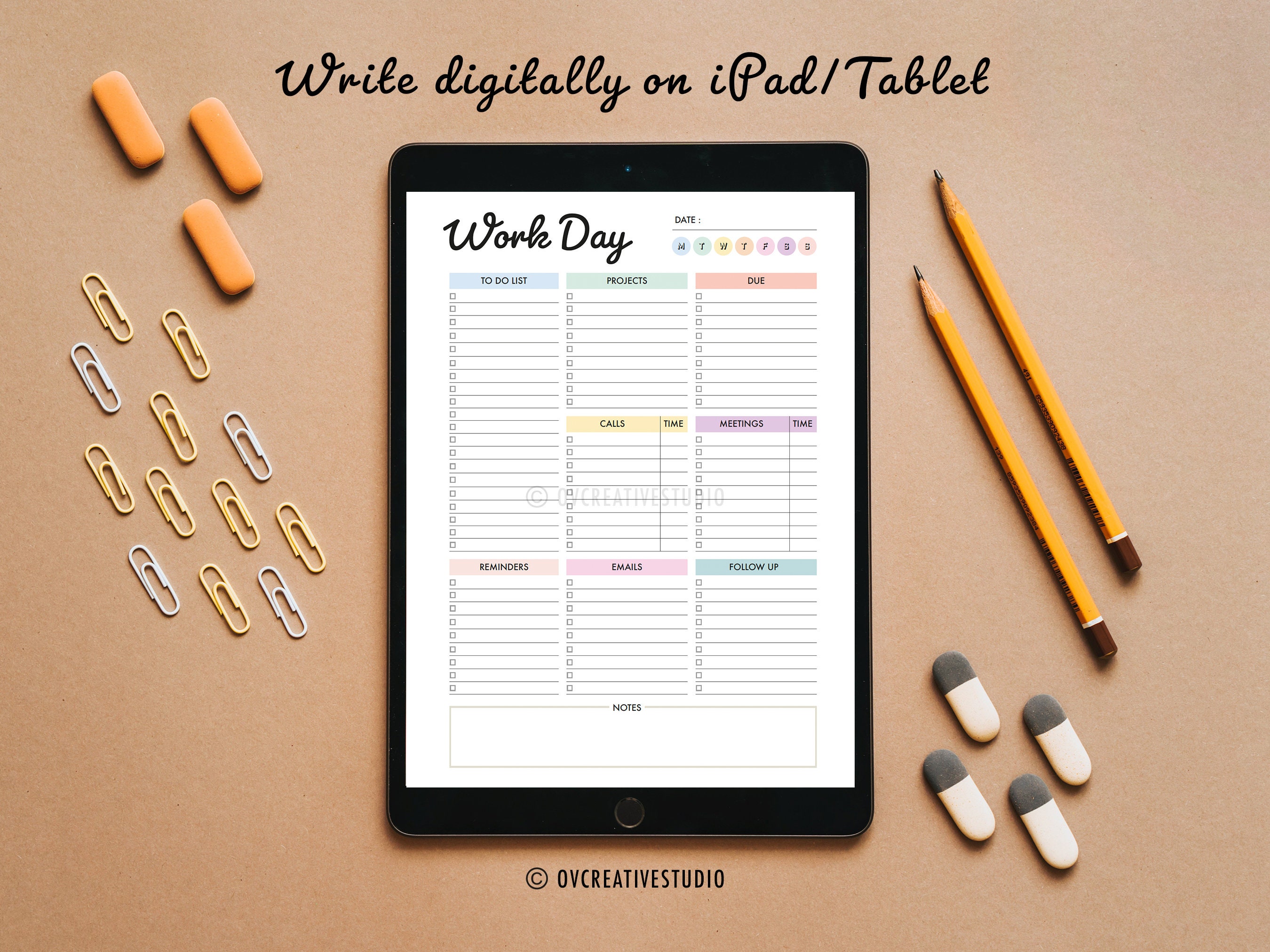 Editable Work Day Planner | Printable Work Day Organiser | Office Task ...