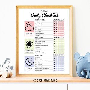 Editable Daily Checklist for Kids | Printable | Kids Responsibility ...