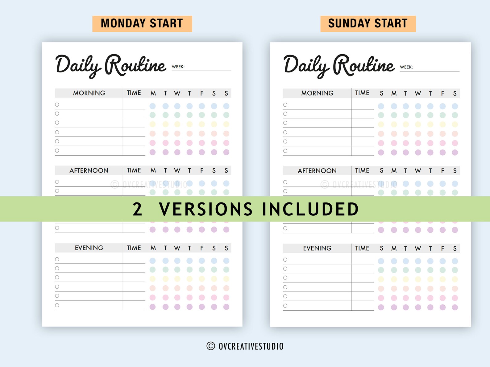 Editable Daily Routine Printable Daily Checklist Morning Routine Habit ...