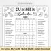 Summer Planner 2025 Kids Calendar Printable, Summer Bucket List, Summer ...