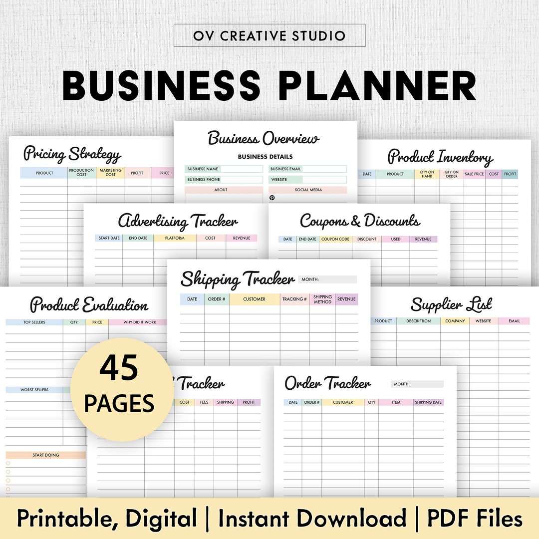 Business Planner Bundle | Printable | Digital | Business Tracker ...