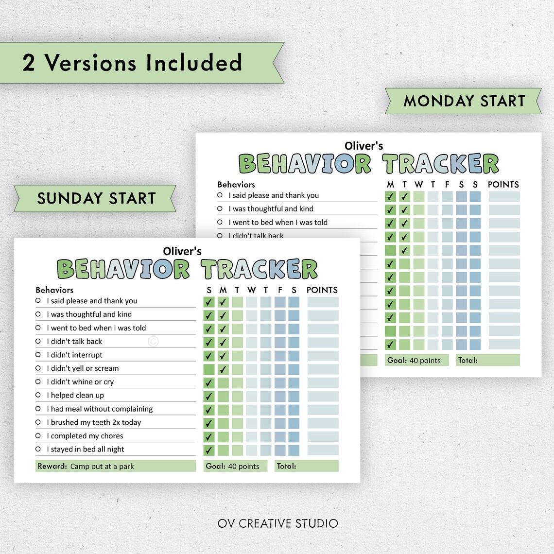 Behavior Reward Chart for Kids | Printable, Editable, Digital PDF ...