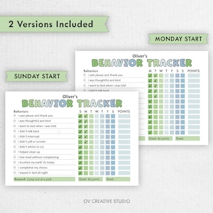 Behavior Reward Chart for Kids | Printable, Editable, Digital PDF ...