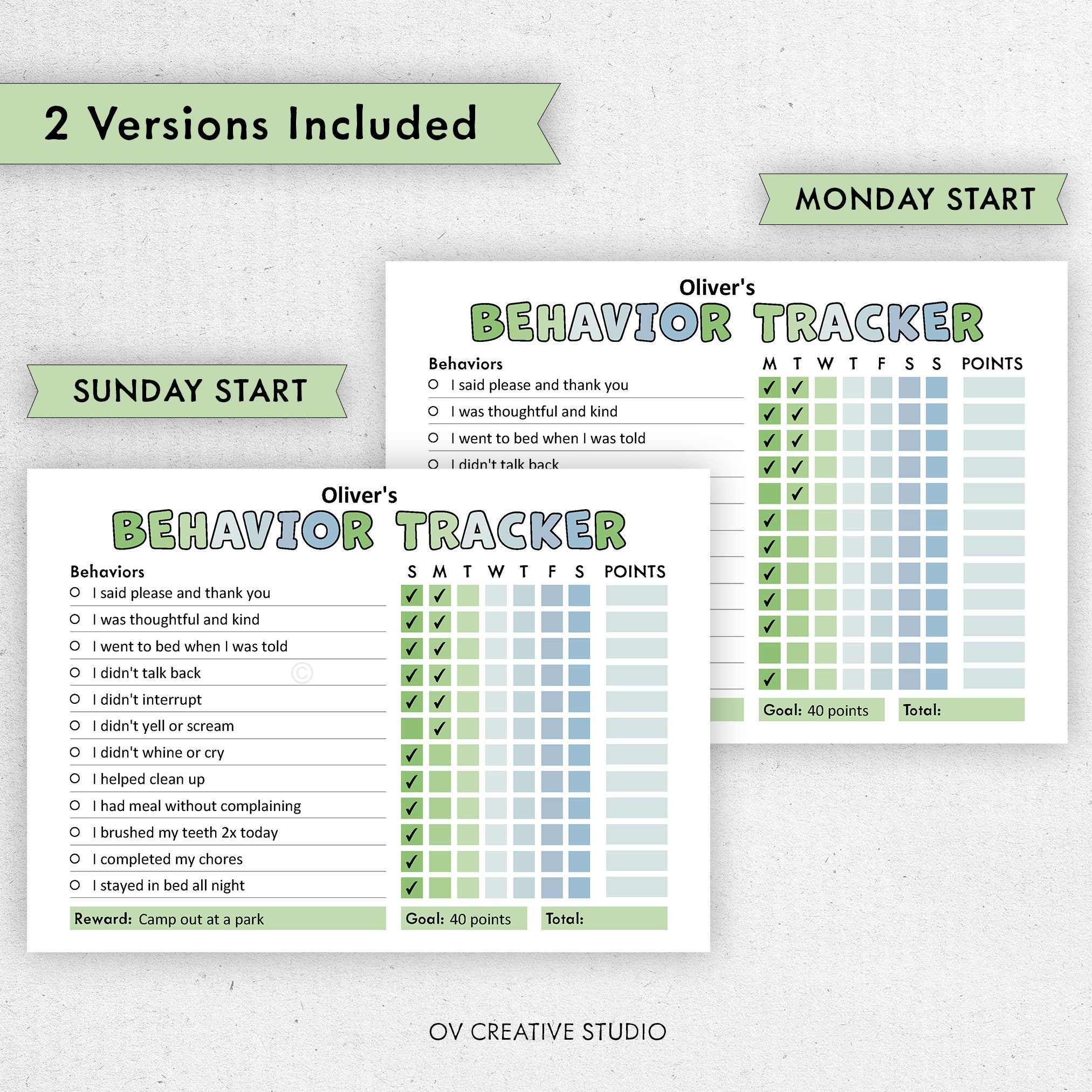 Behavior Reward Chart for Kids | Printable, Editable, Digital PDF ...