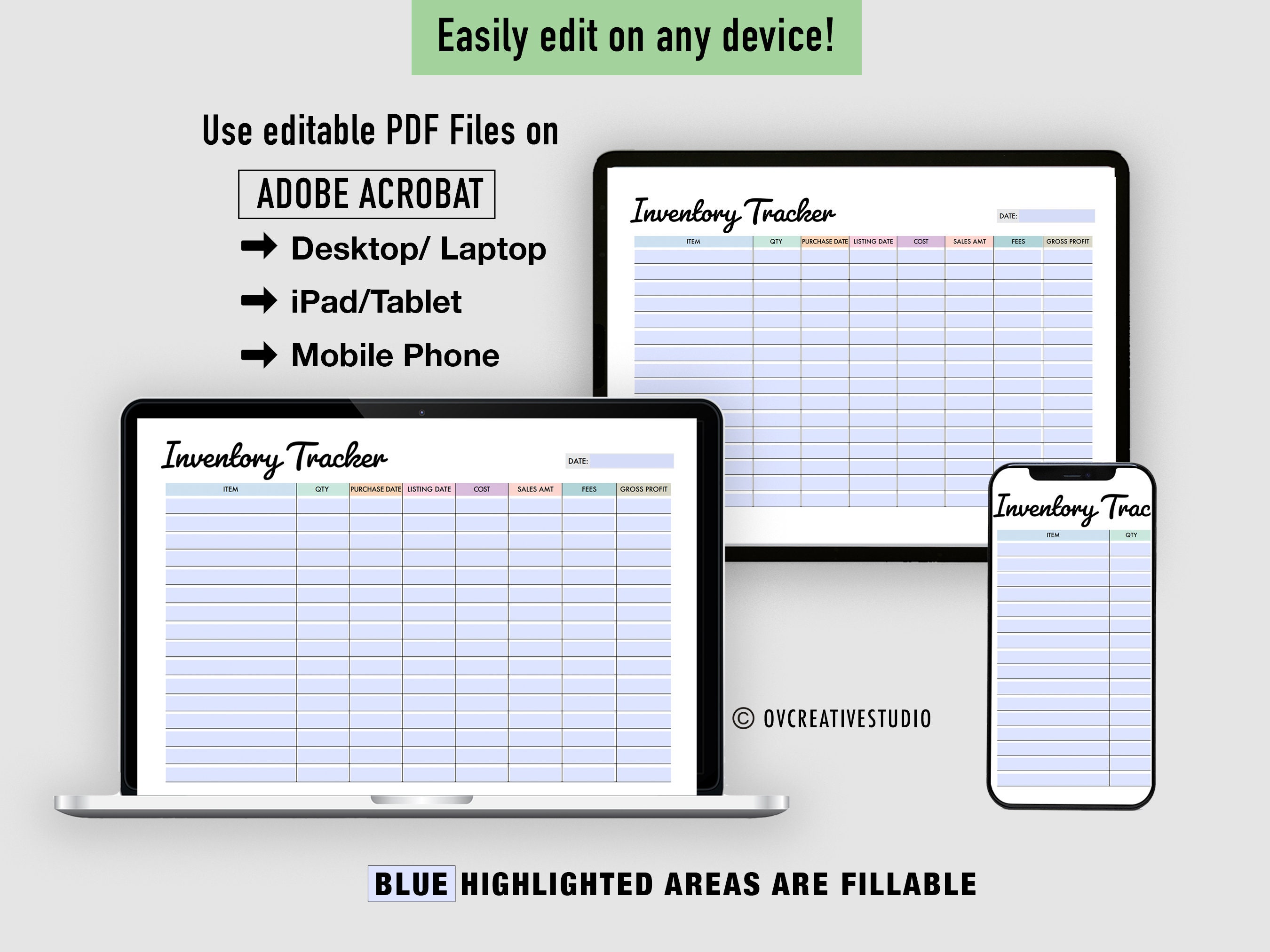 Editable Inventory Tracker | Small Business Inventory Management ...