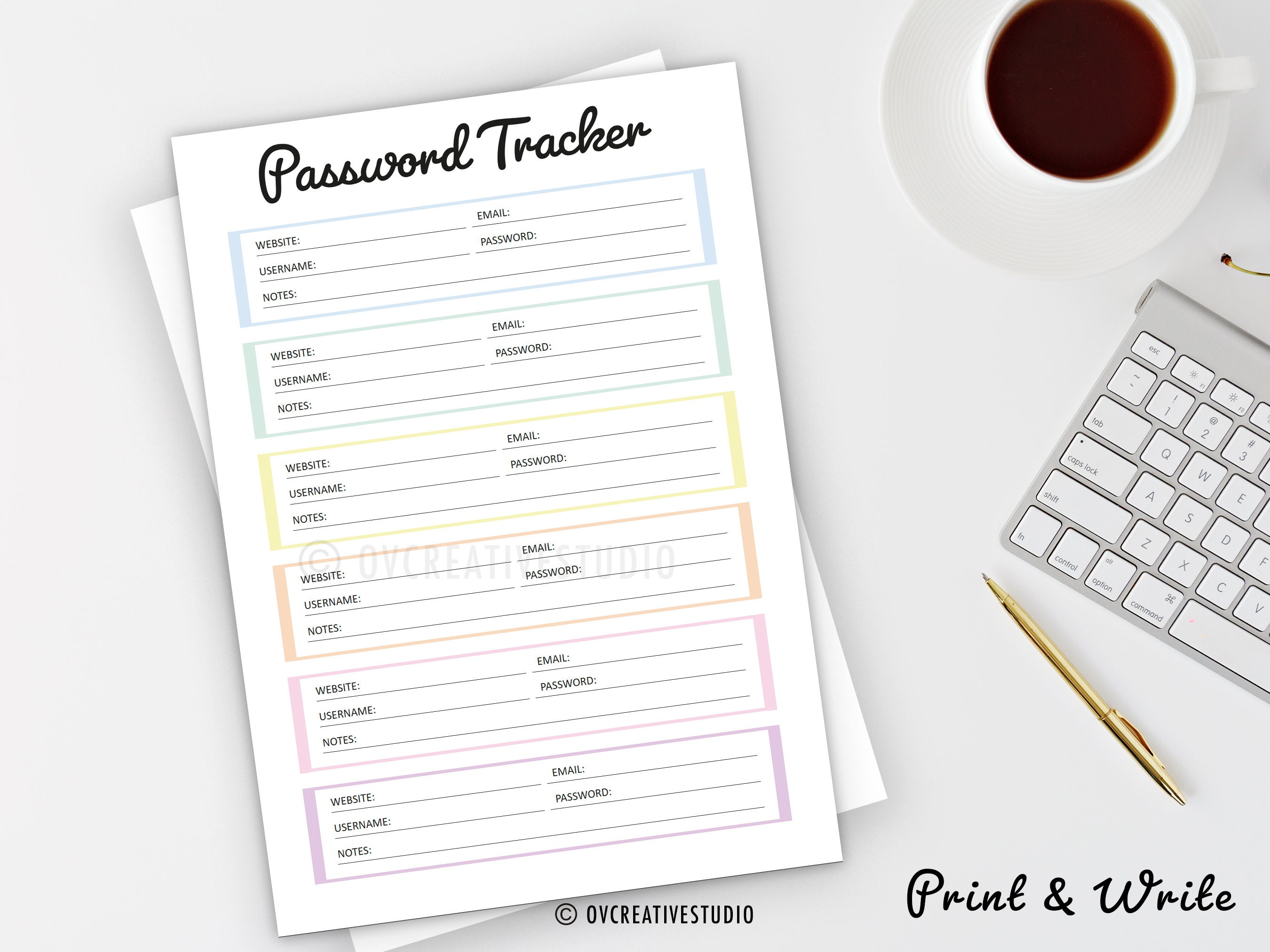 Editable Password Tracker Printable Digital Password Log - Etsy