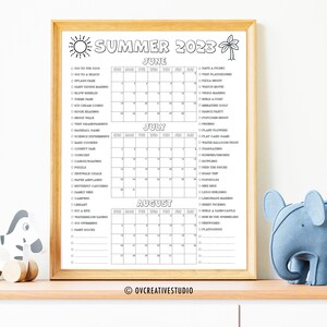 Summer Planner 2023 Kids Calendar Printable, Summer Bucket List, Summer ...
