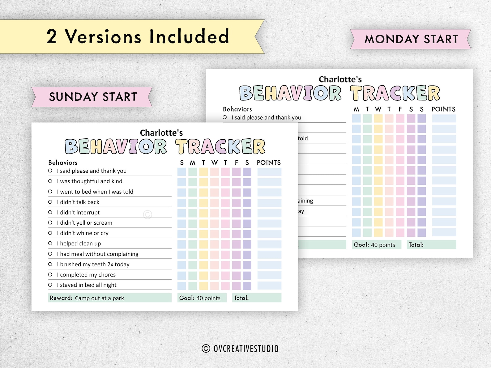 Behavior Reward Chart for Kids | Printable, Editable, Digital PDF ...