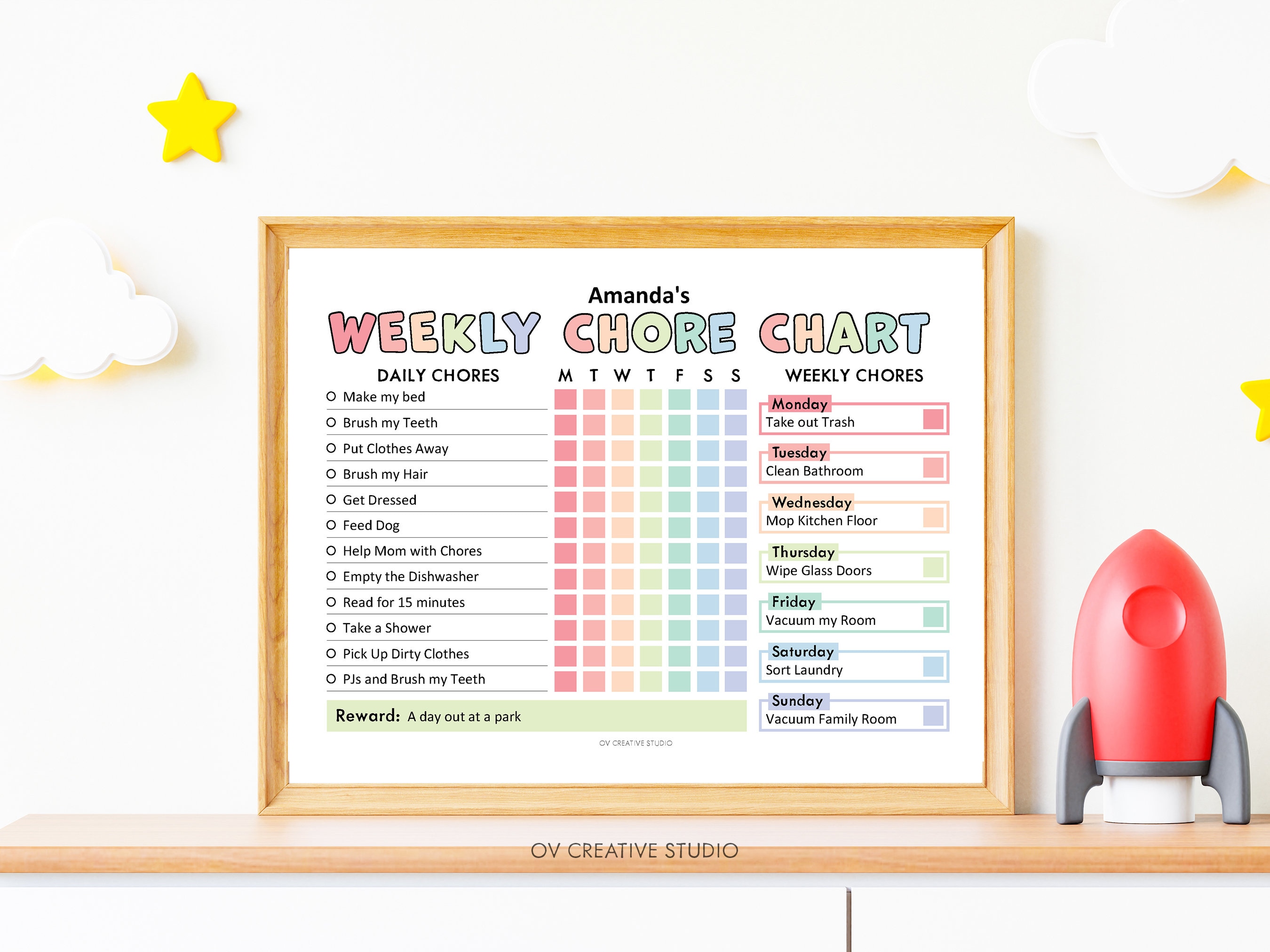 Editable Chore Chart for Kids | Printable | Kids Daily Weekly ...
