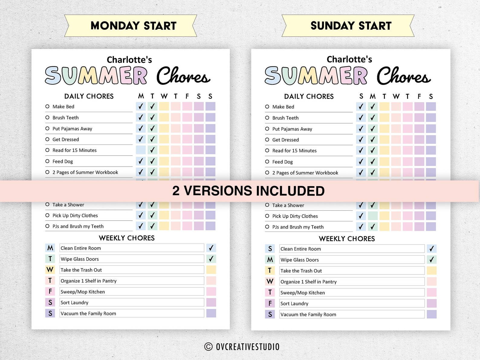 Editable Summer Chore Chart for Kids Printable Digital - Etsy UK