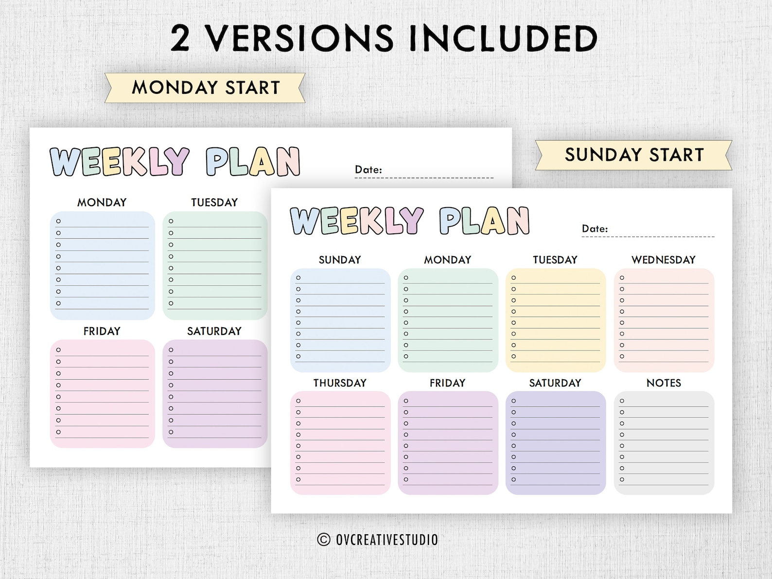 Editable Weekly Planner Printable, Digital Weekly Planner PDF Weekly ...