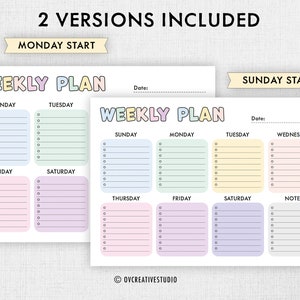 Editable Weekly Planner | Printable, Digital | Weekly Planner PDF ...