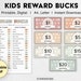 Editable Kids Reward Bucks | Printable | Mom Bucks, PDF Reward System ...