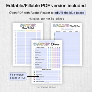 Editable Summer Planner for Kids 2024 Kids Summer Schedule, Chores ...