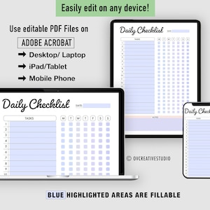 Editable Daily Checklist | Printable Weekly to Do List | Weekly ...